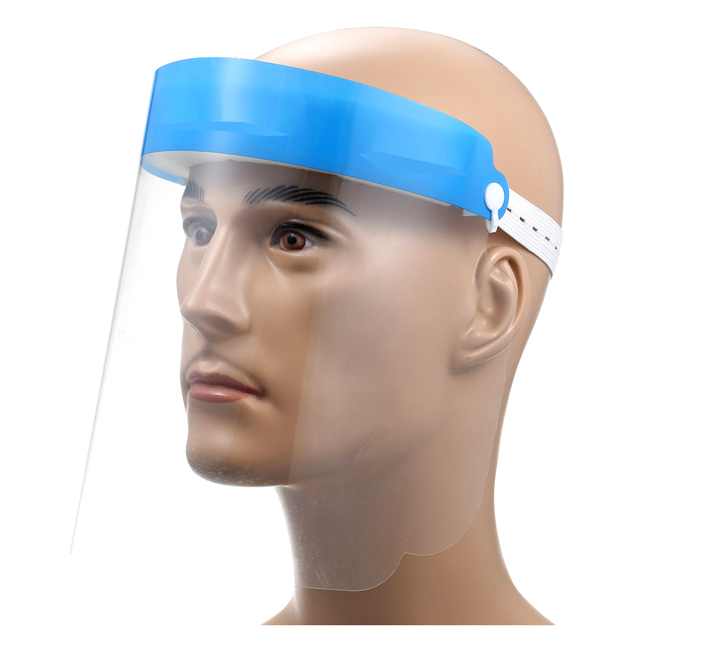 Face shield with transparent visor