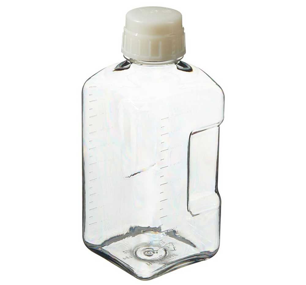 Square media bottle petg sterile