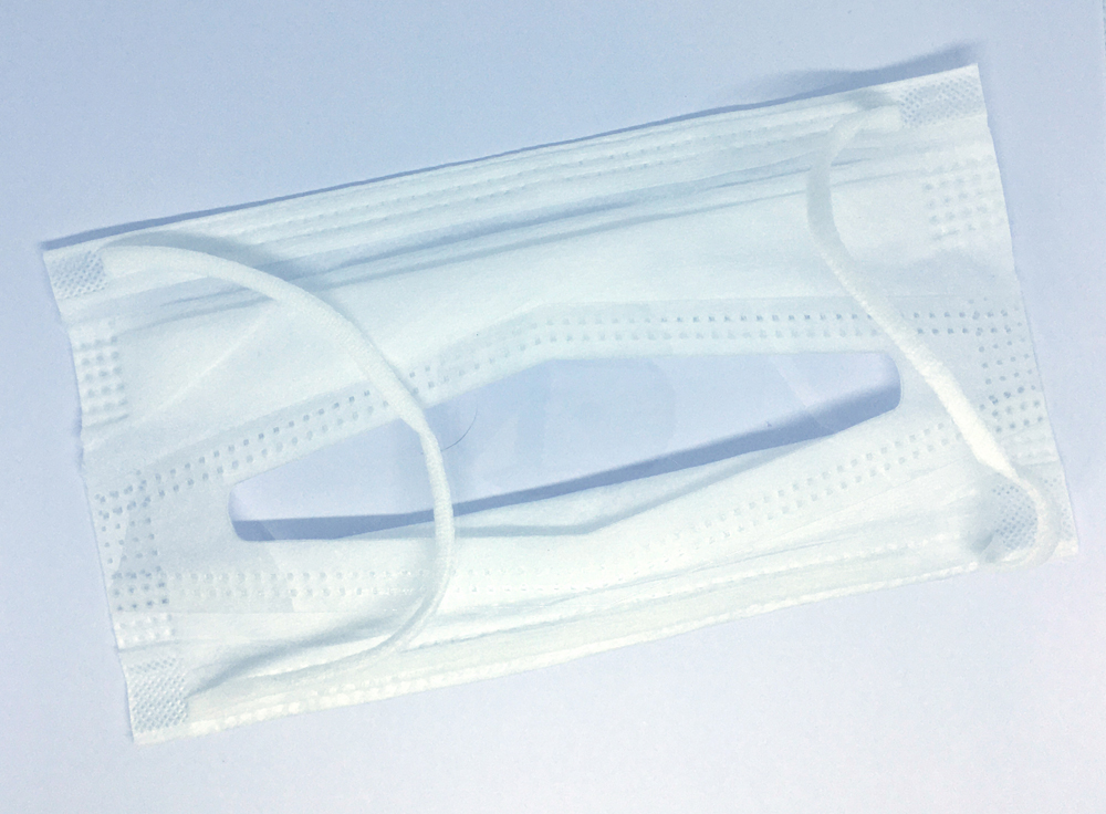 communicator surgical mask with clear window
