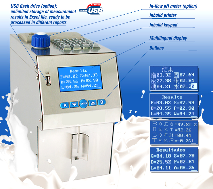 Ultrasonic automatic milk analyzer